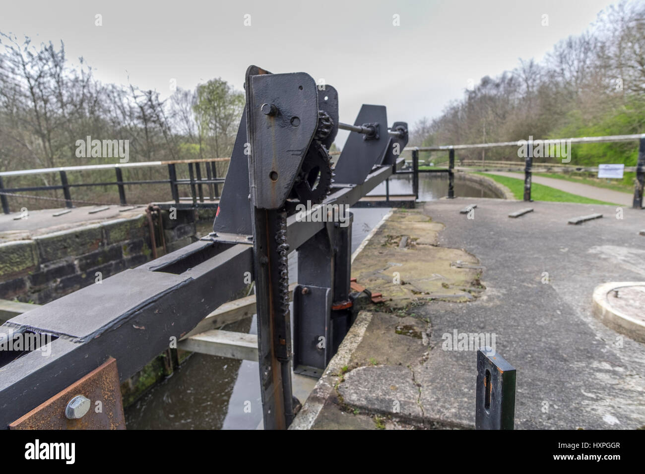 Wigan flight of 14 locks Stock Photo - Alamy