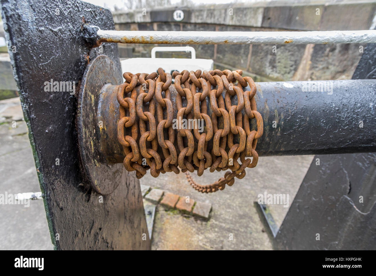Wigan flight of 14 locks Stock Photo - Alamy