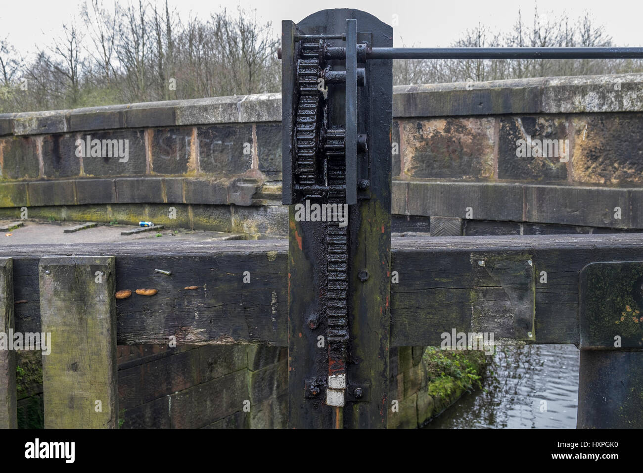 Wigan flight of 14 locks Stock Photo - Alamy