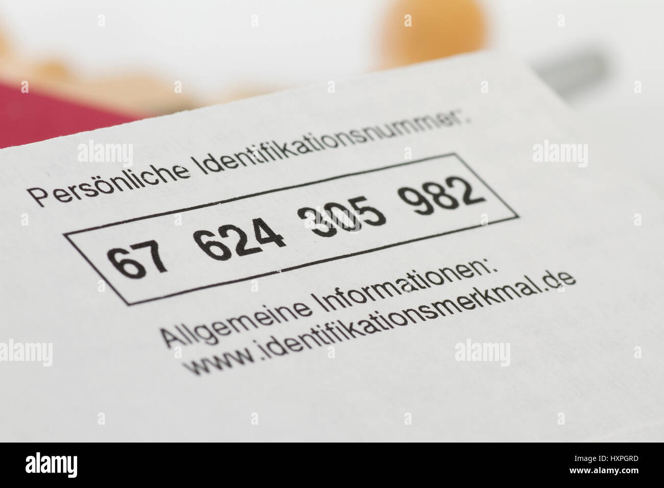 Identification number (Pr), Identifikationsnummer (pr Stock Photo - Alamy