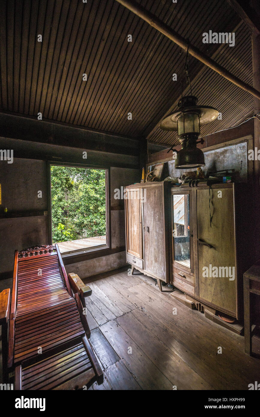 Interior of the traditional Khmer house in the Battambang Stock Photo ...