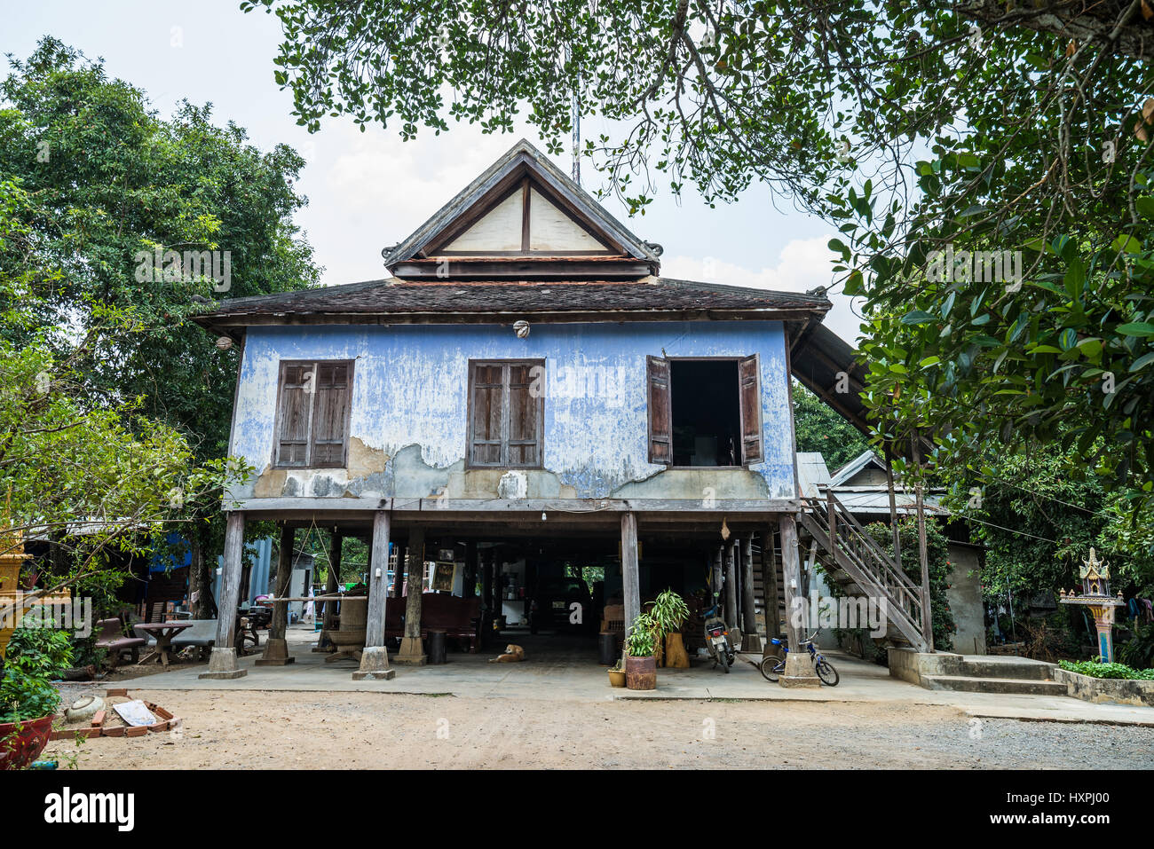 Exterior of the traditional Khmer house in the Battambang, Cambodia ... Exterior of the traditional Khmer house in the Battambang, Cambodia ...