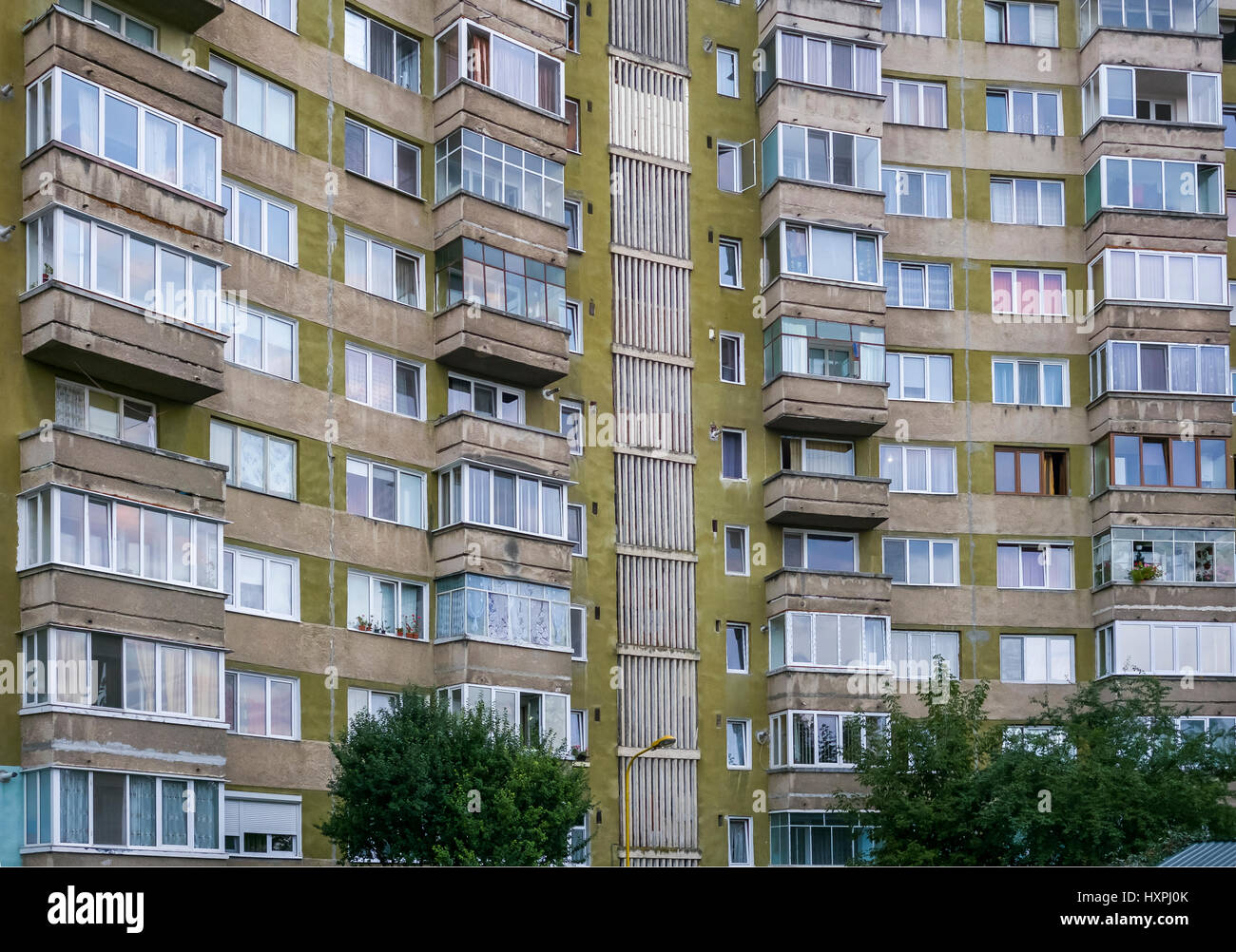 Social flats, post communist decay in Brasov, Romania Stock Photo - Alamy