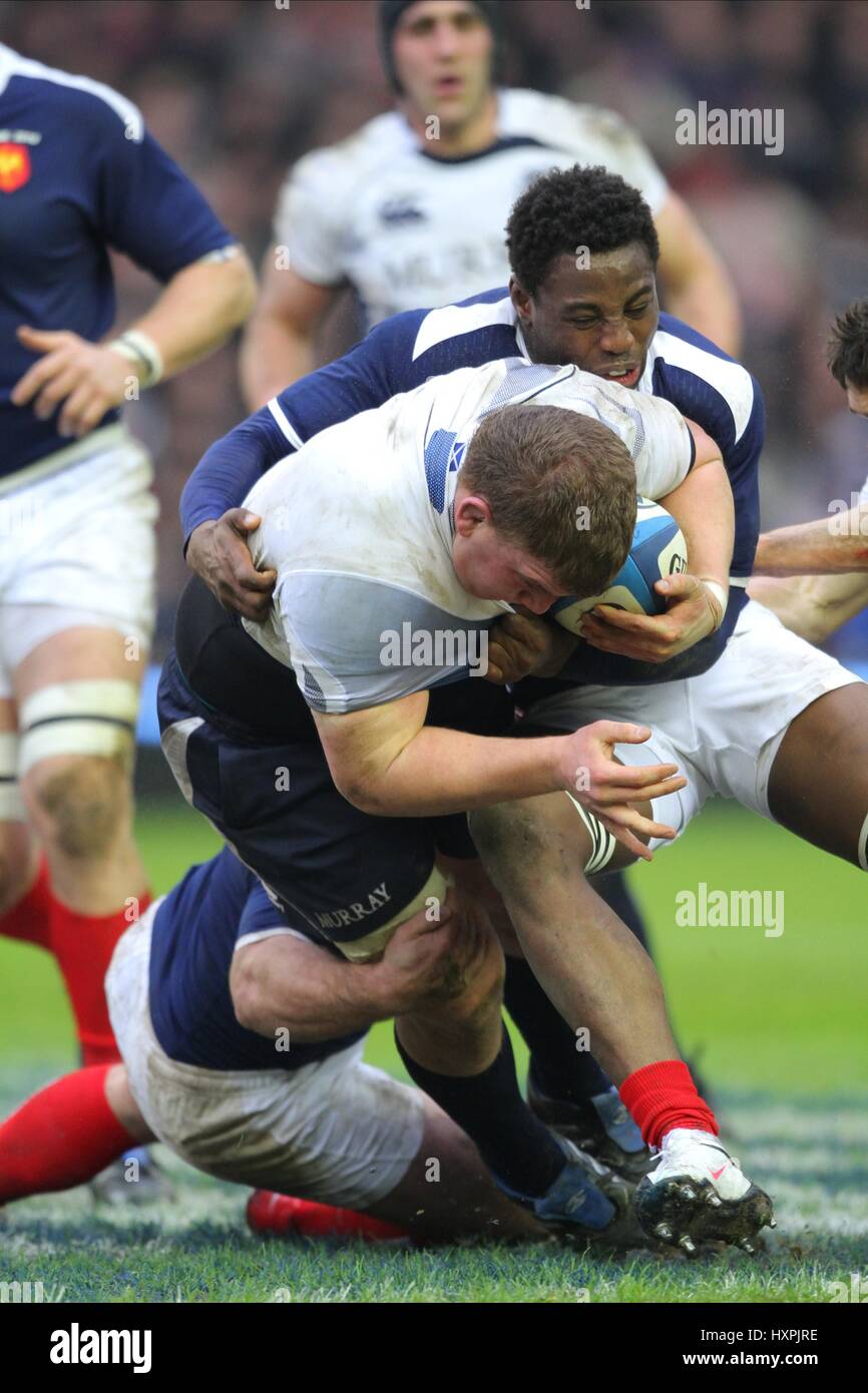MORAY LOW & FULGENCE OUEDRAOGO SCOTLAND V FRANCE MURRAYFIELD EDINBURGH ...