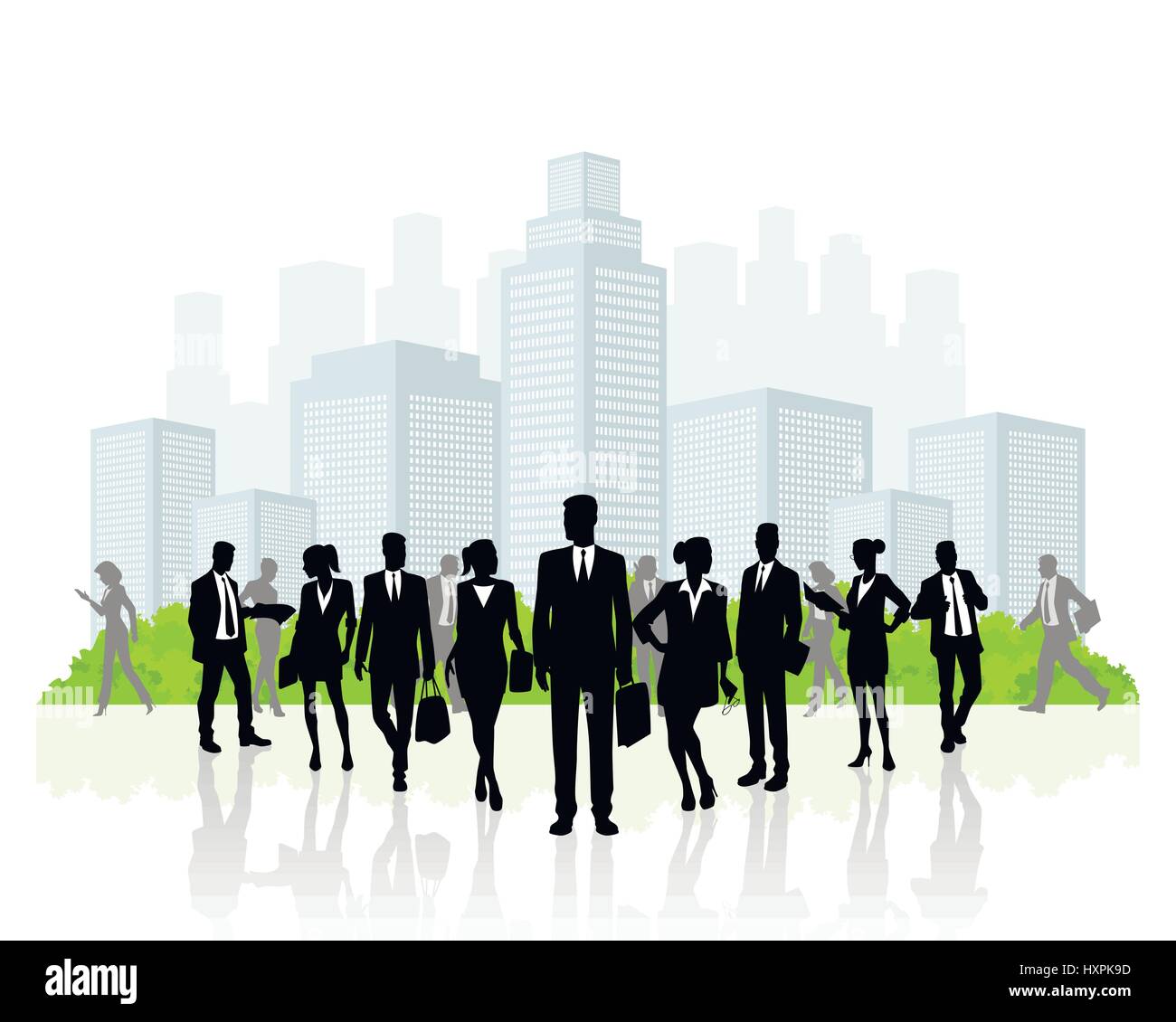 Vector illustration of business team silhouette Stock Vector Image ...