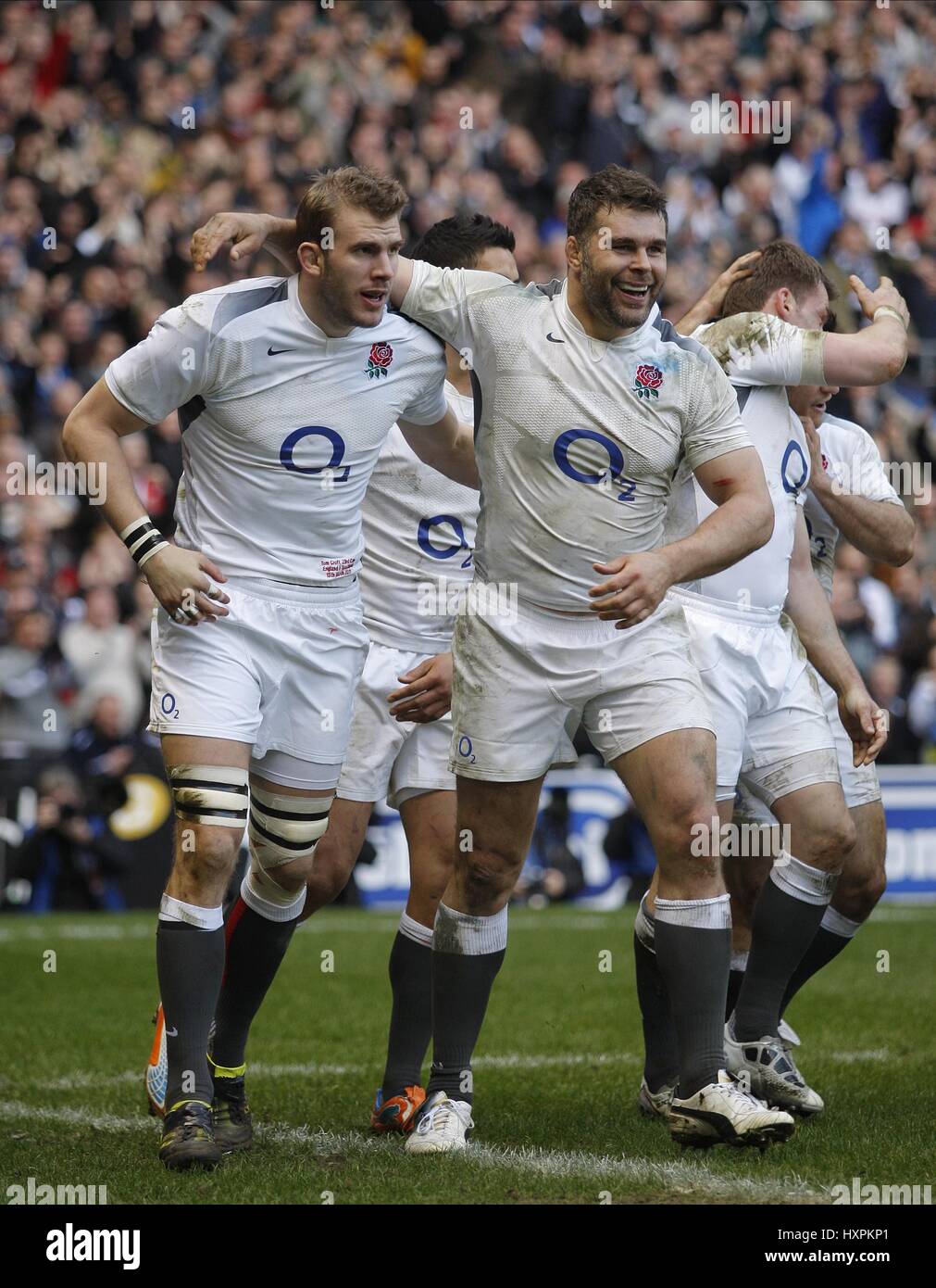 TOM CROFT & NICK EASTER CELEBR ENGLAND V SCOTLAND RU TWICKENHAM ...