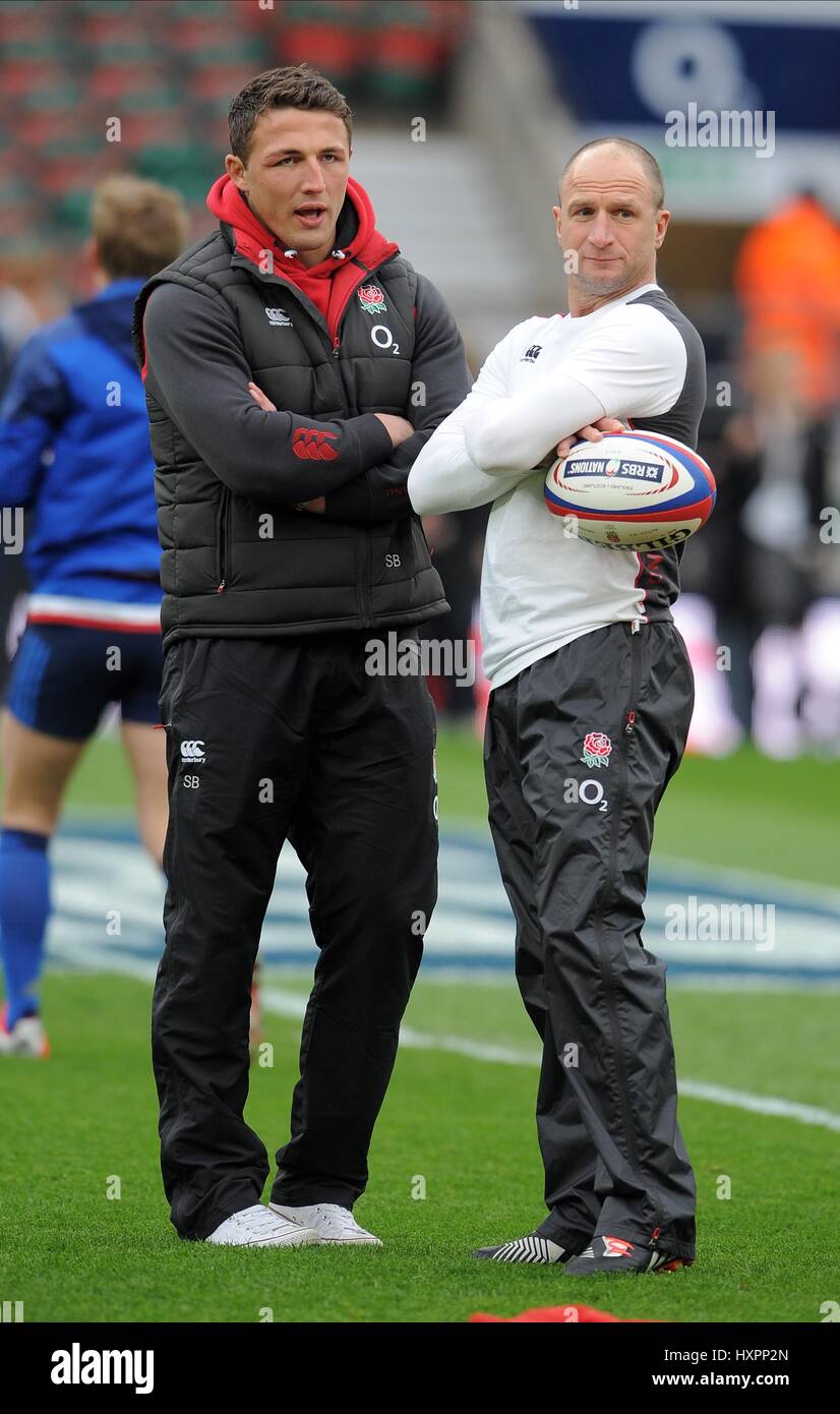 SAM BURGESS MIKE CATT ENGLAND V FRANCE ENGLAND V FRANCE TWICKENHAM ...