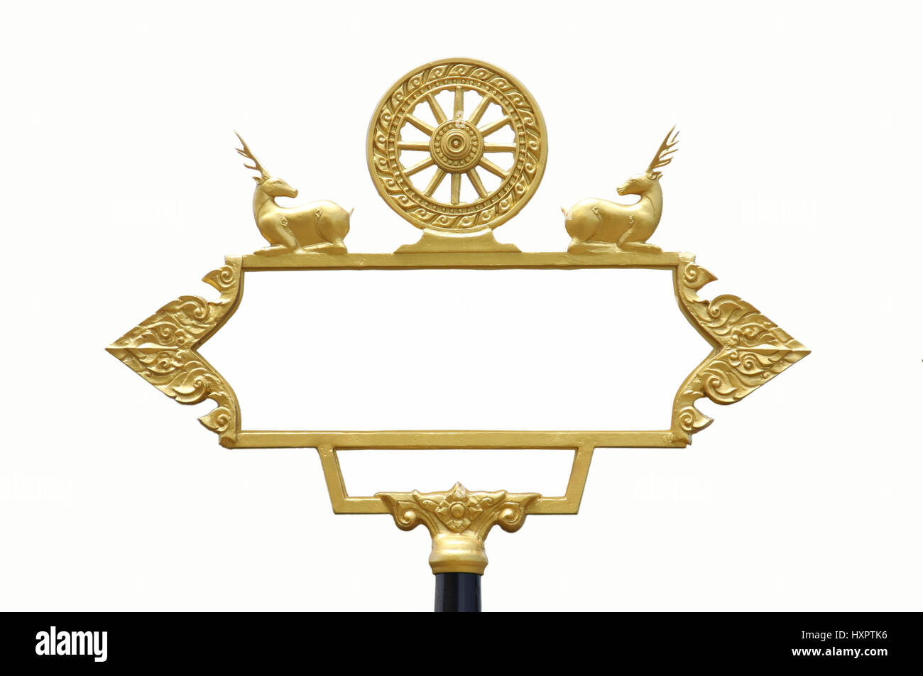 beautiful gold Label of road sign with Thai texture Stock Photo - Alamy