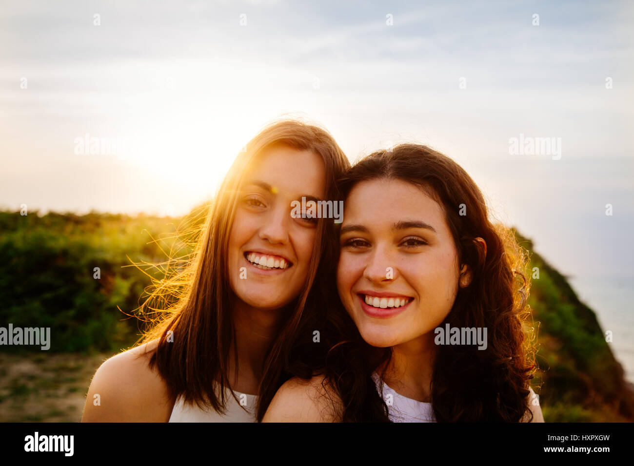 Portrait of two happy female friends hi-res stock photography and ...