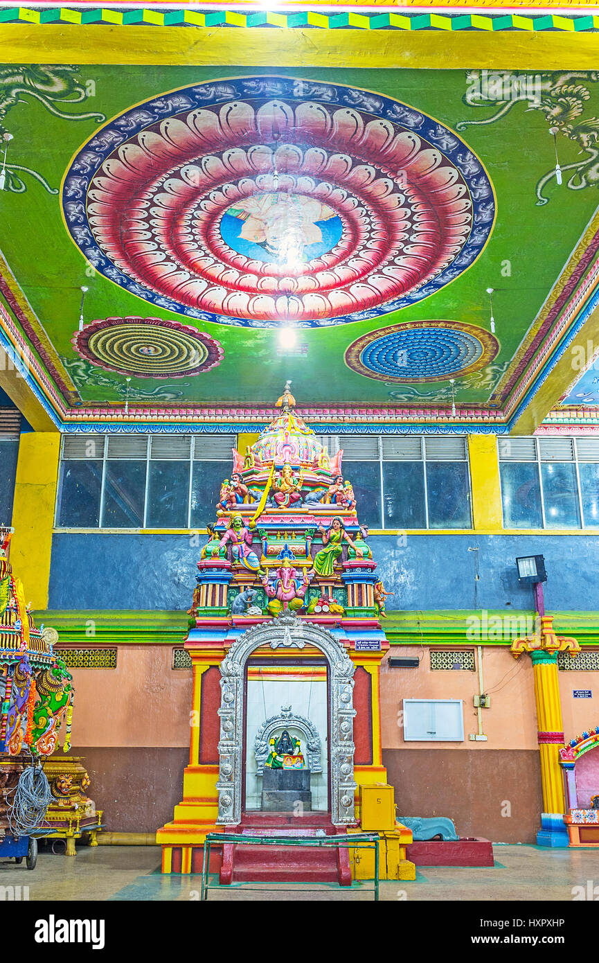 MATALE, SRI LANKA - NOVEMBER 27, 2016: The ceilings in Muthumariamman ...