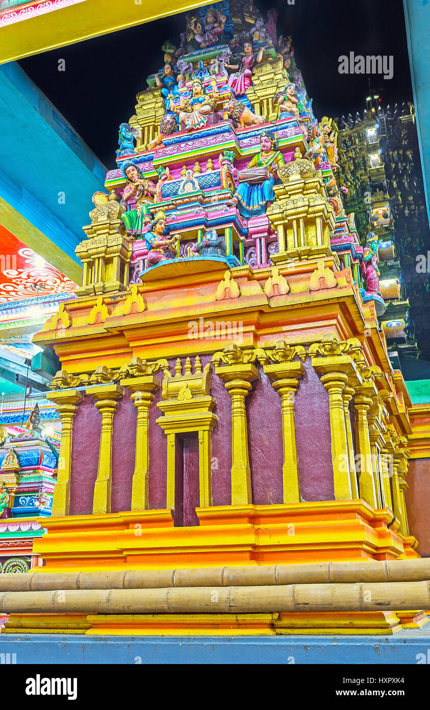 MATALE, SRI LANKA - NOVEMBER 27, 2016: The towers of Muthumariamman ...