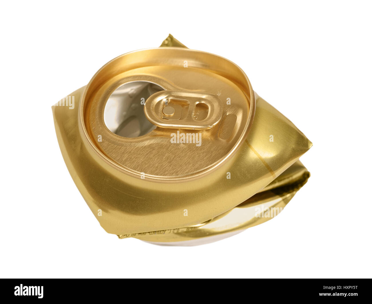 Crumpled empty can isolated on white Stock Photo - Alamy