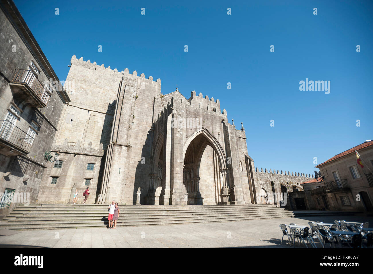 Cathedral of St. Mary at Tui, Pontevedra, Galicia, Spain, Europe Stock ...