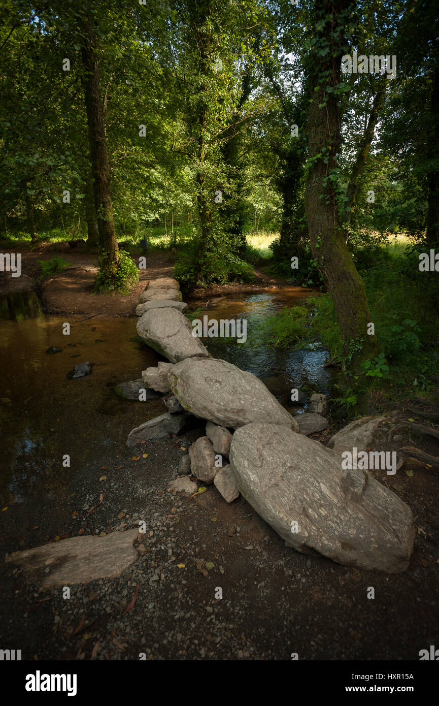 Stone bridge on the Camino de Santiago, Melide, A Coruña, Galicia ...