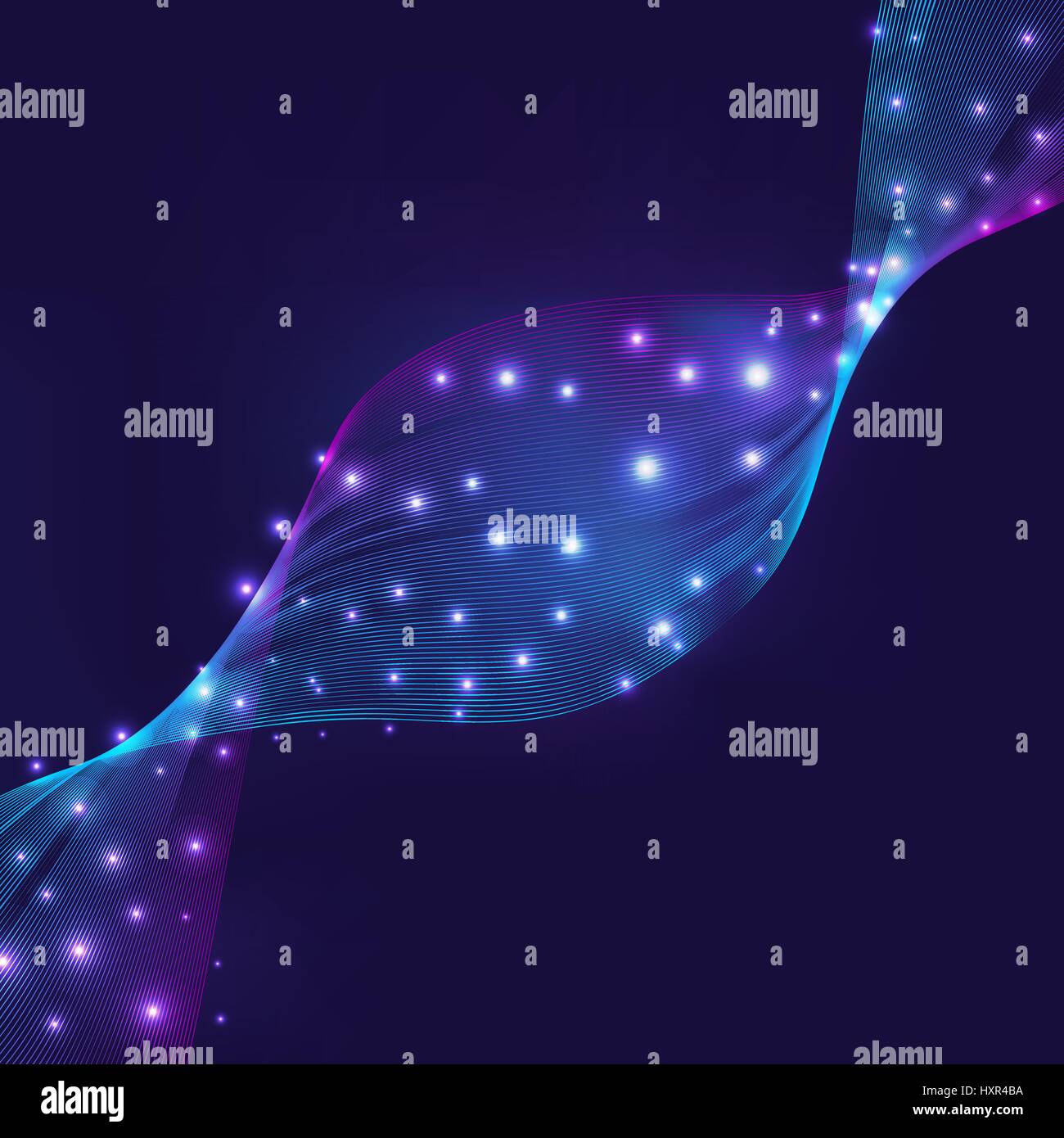 Abstract wave flow design in futuristic style, geometric glow grid ...