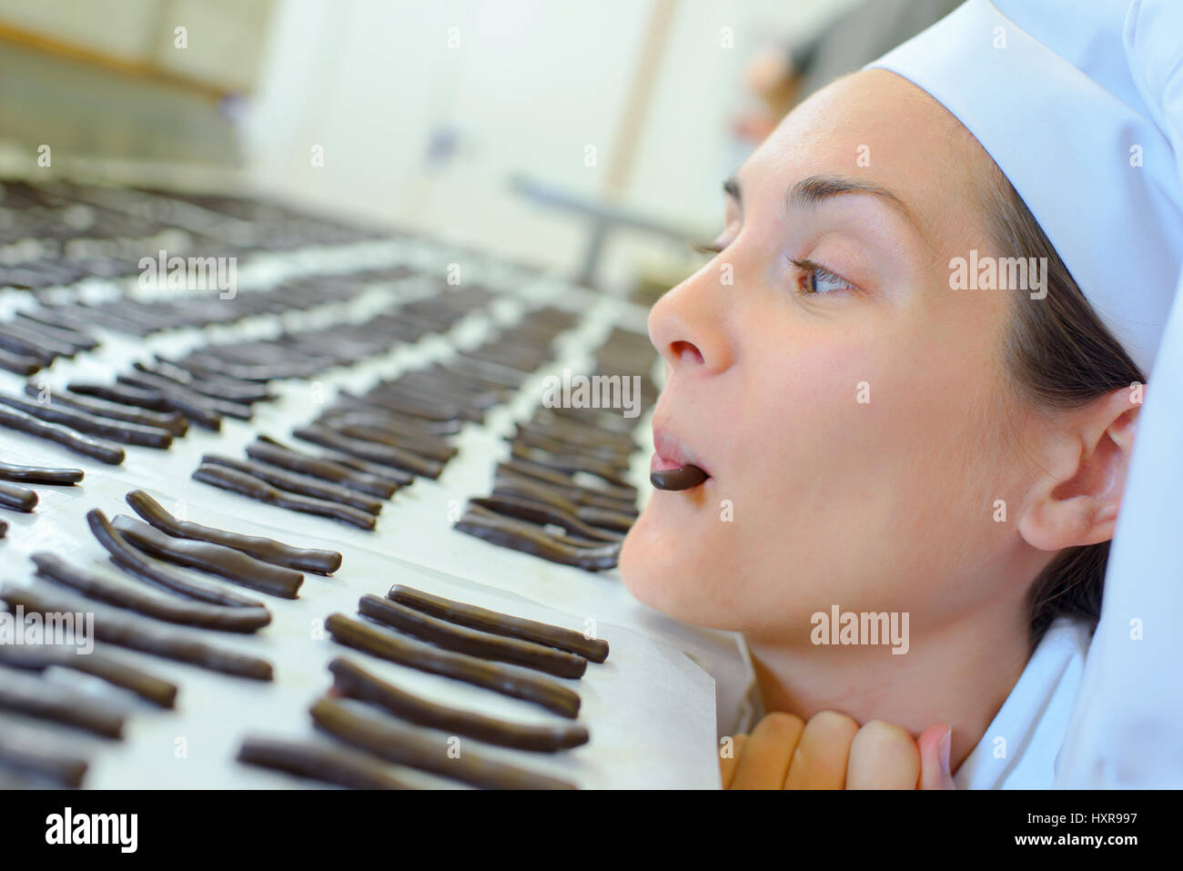 Woman guilty eating hi-res stock photography and images - Alamy