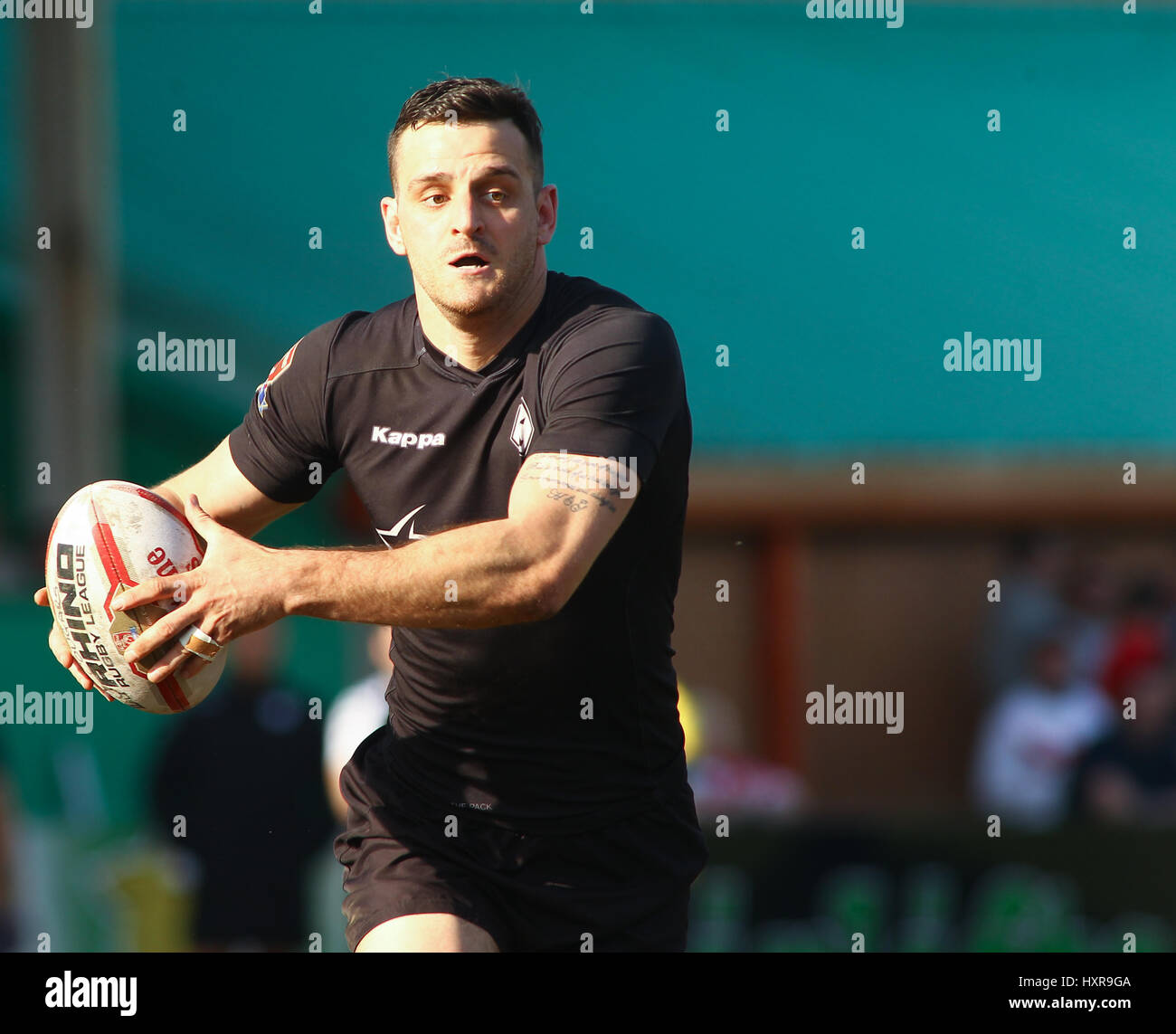 Craig Hall (Captain) of Toronto Wolfpack on the attack vs Keighley ...