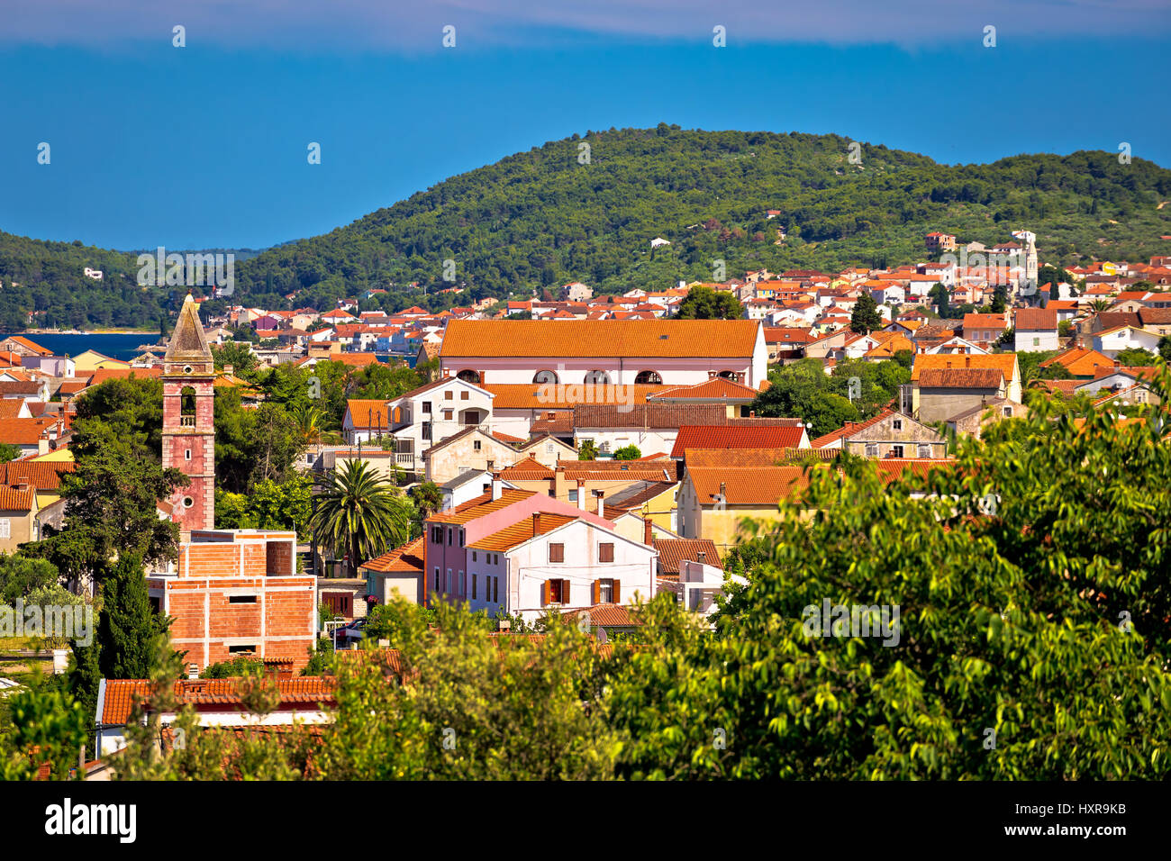Village of Preko on Ugljan island, Zadar archipelago in Dalmatia ...