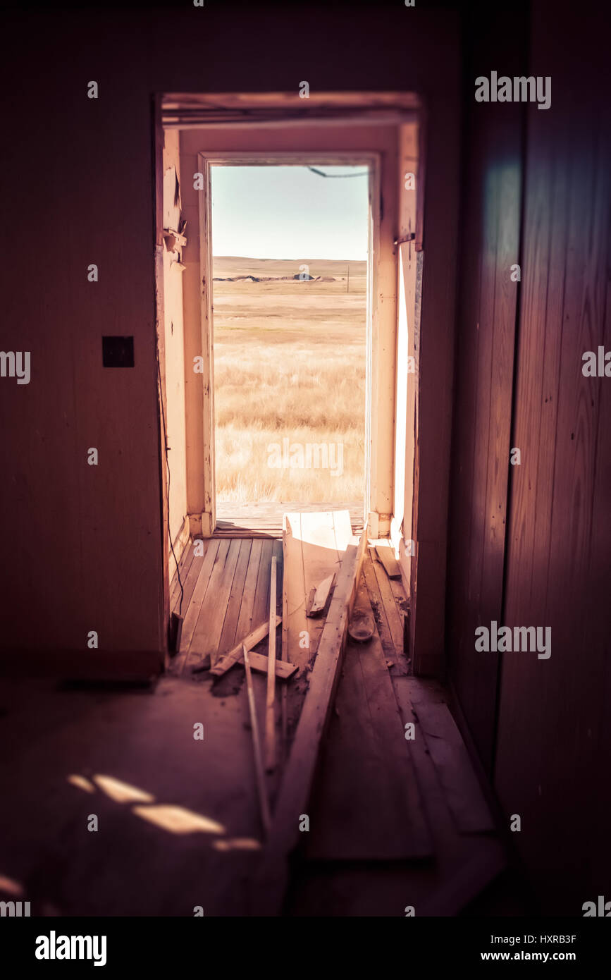 The missing door from an abandoned home where it looks like someone ...