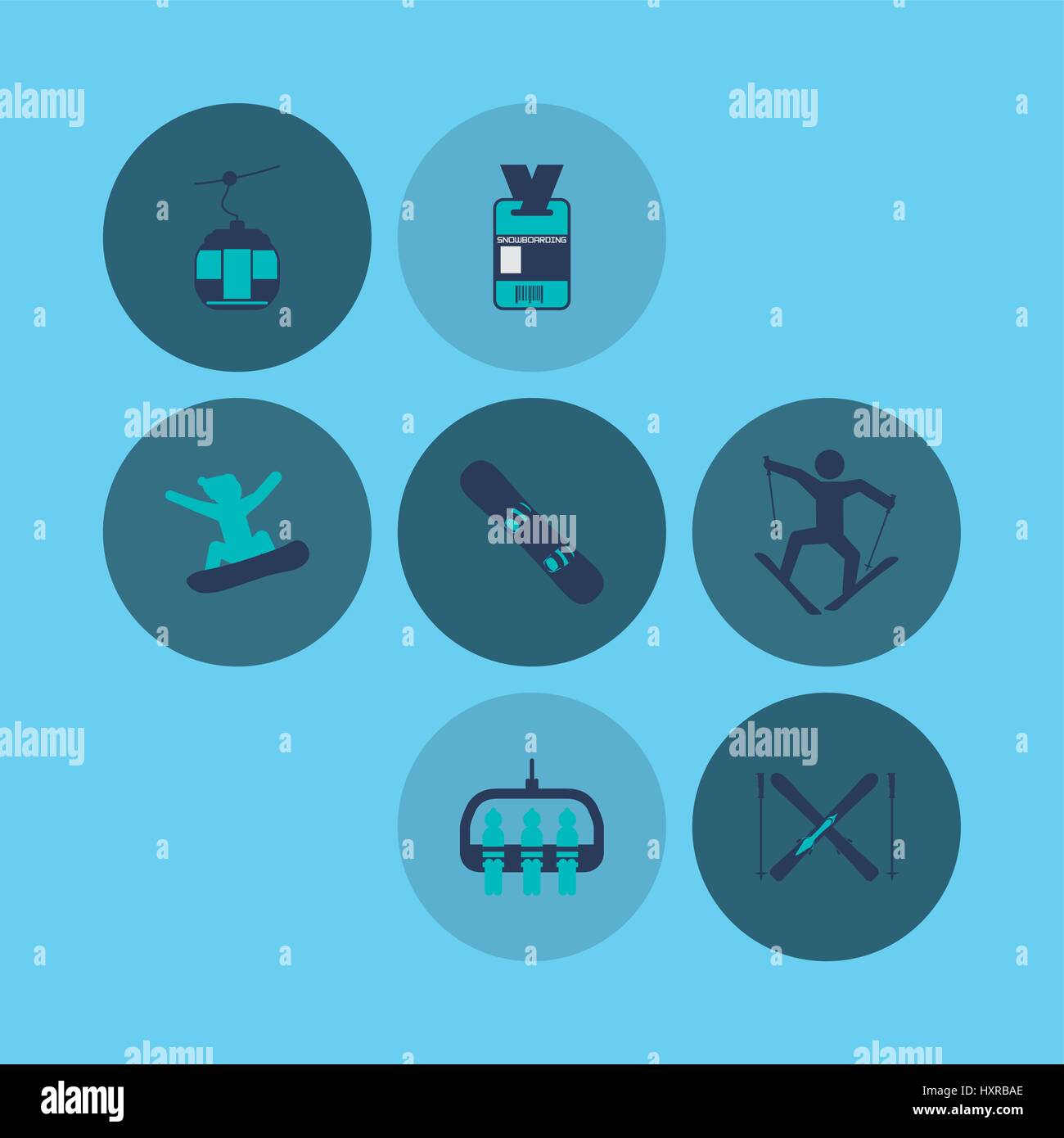 Snowboarding and winter sports vector icon symbol Stock Vector Image ...