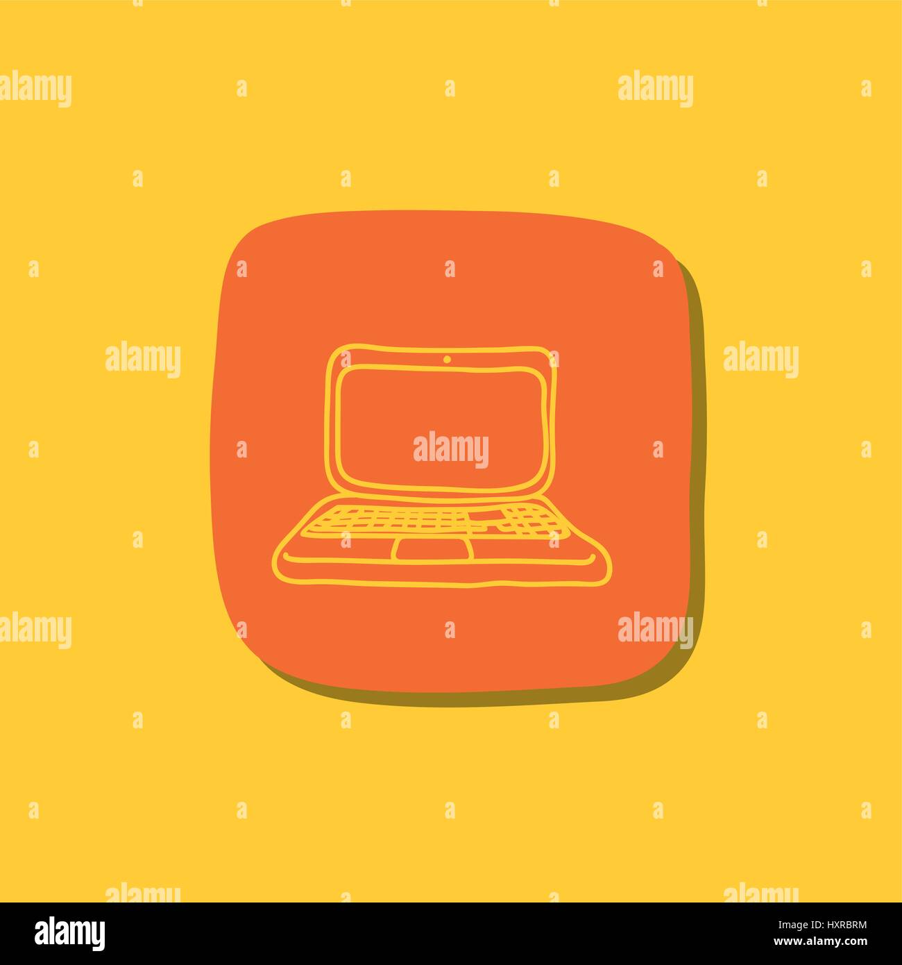 Computer technology scribble cartoons drawing vector illustration Stock ...