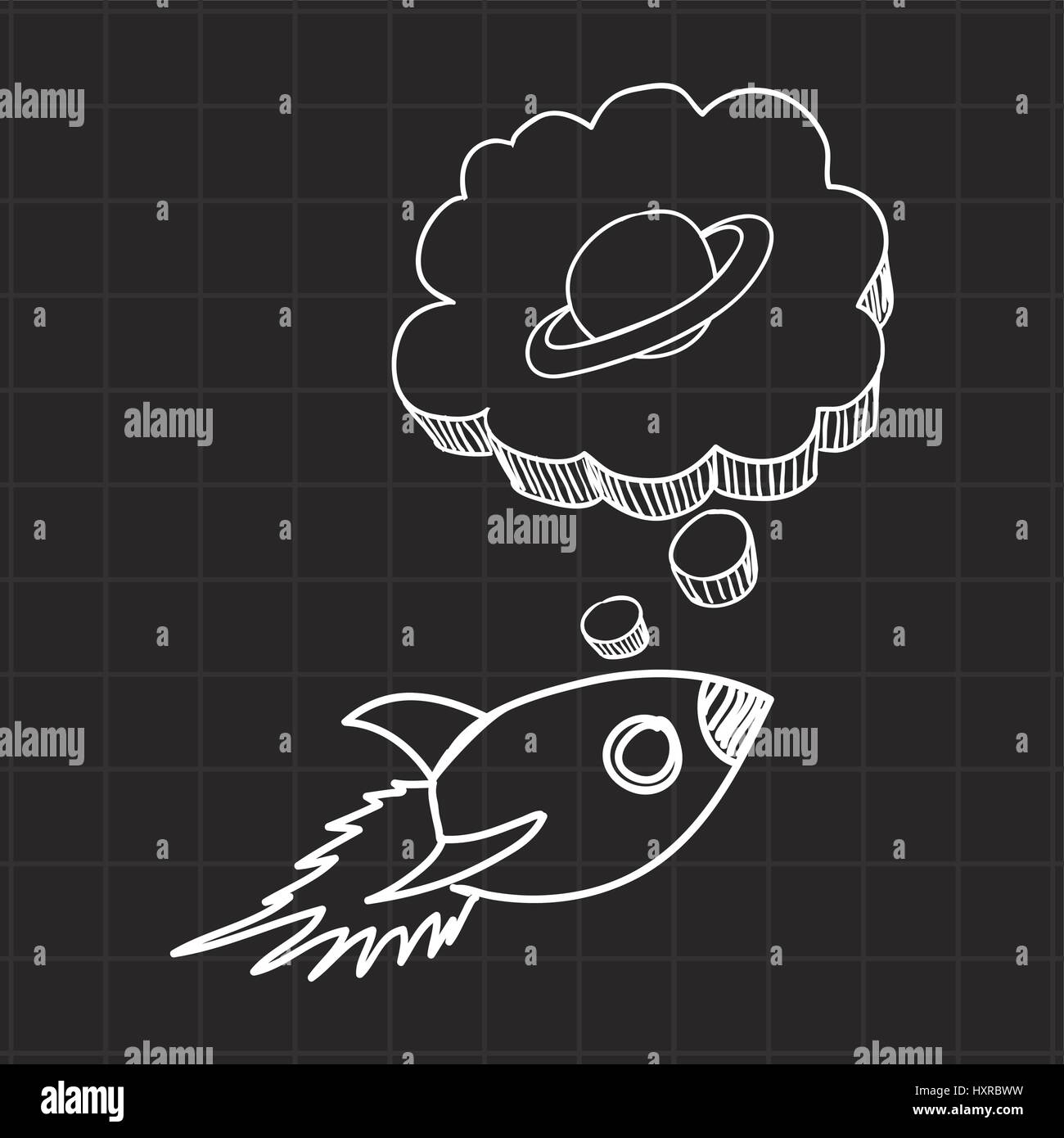 Space and travel scribbles cartoons drawing vector illustration Stock ...