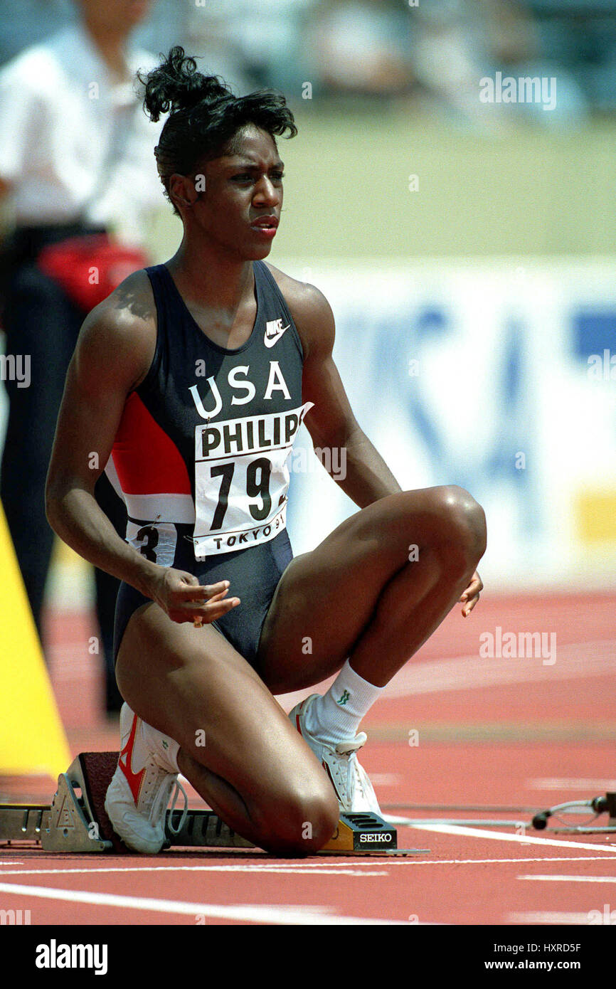 GWEN TORRENCE 100 METRES 02 February 1992 Stock Photo - Alamy