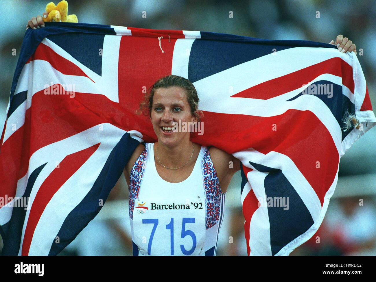SALLY GUNNELL WINS OLYMPIC 400 M HURDLES 05 August 1992 Stock Photo - Alamy