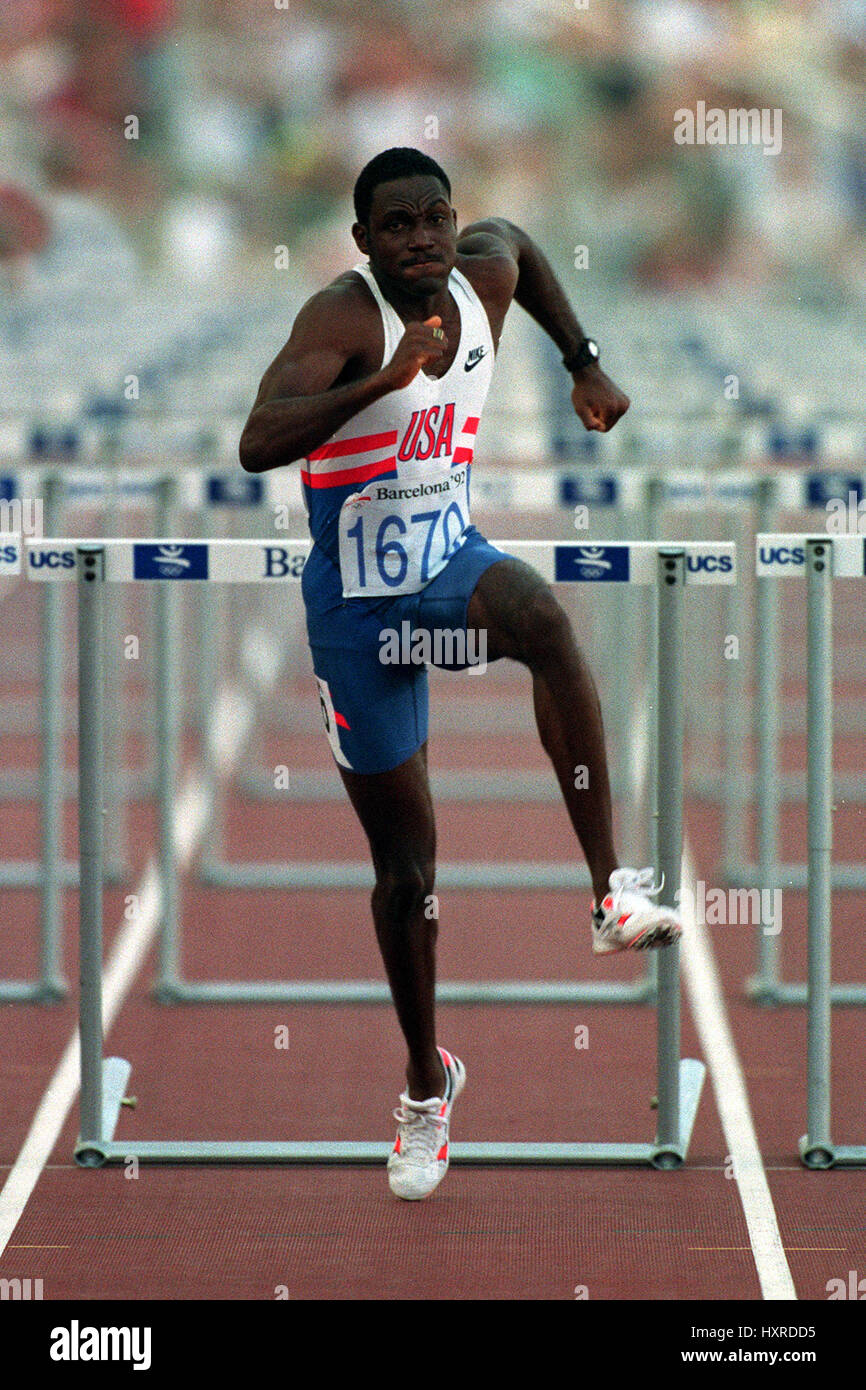 ARTHUR BLAKE 110 METRE HURDLES 14 August 1992 Stock Photo - Alamy
