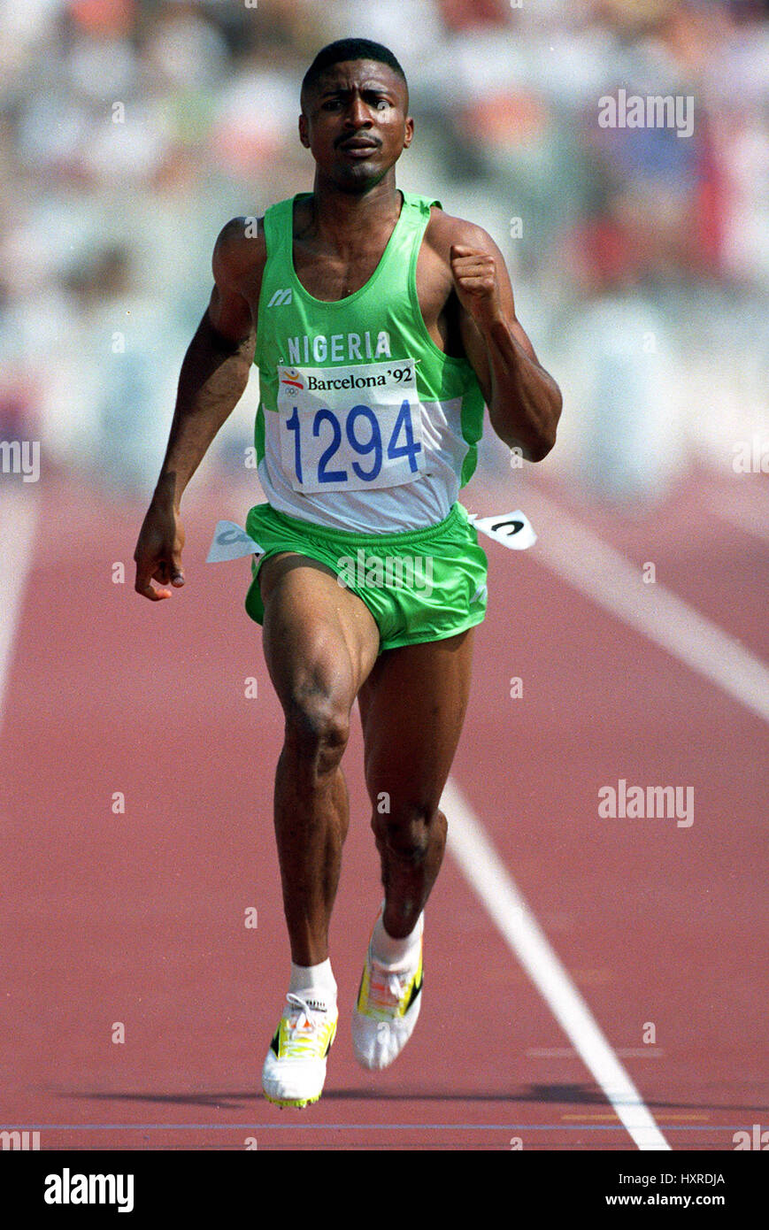 OLAPADE ADENIKEN 100 METRES 03 August 1992 Stock Photo - Alamy