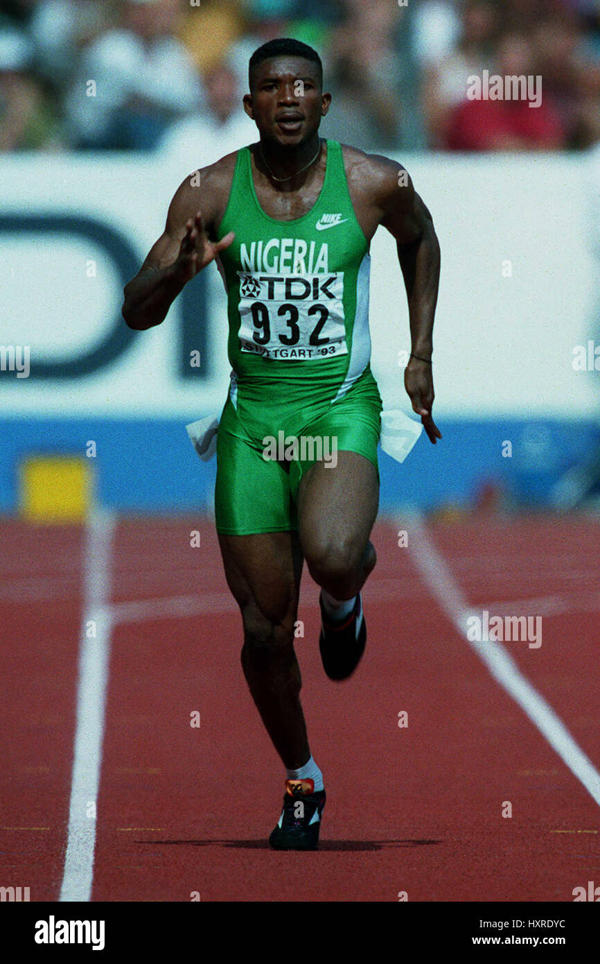 DANIEL EFFIONG 100 METRES 12 December 1993 Stock Photo - Alamy