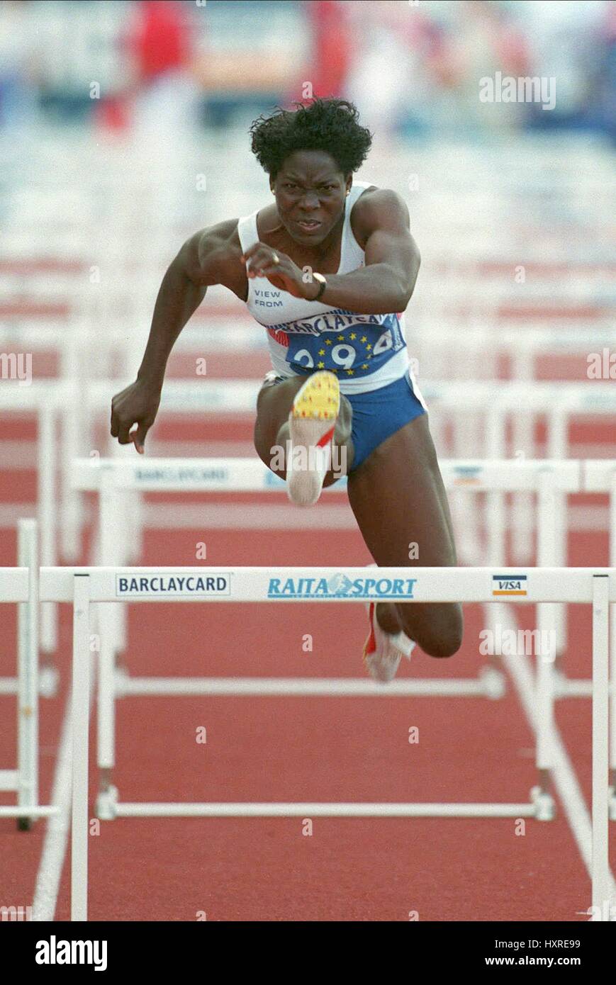 CLOVA COURT 100 METRE HURDLES HELSINKI 17 August 1994 Stock Photo - Alamy