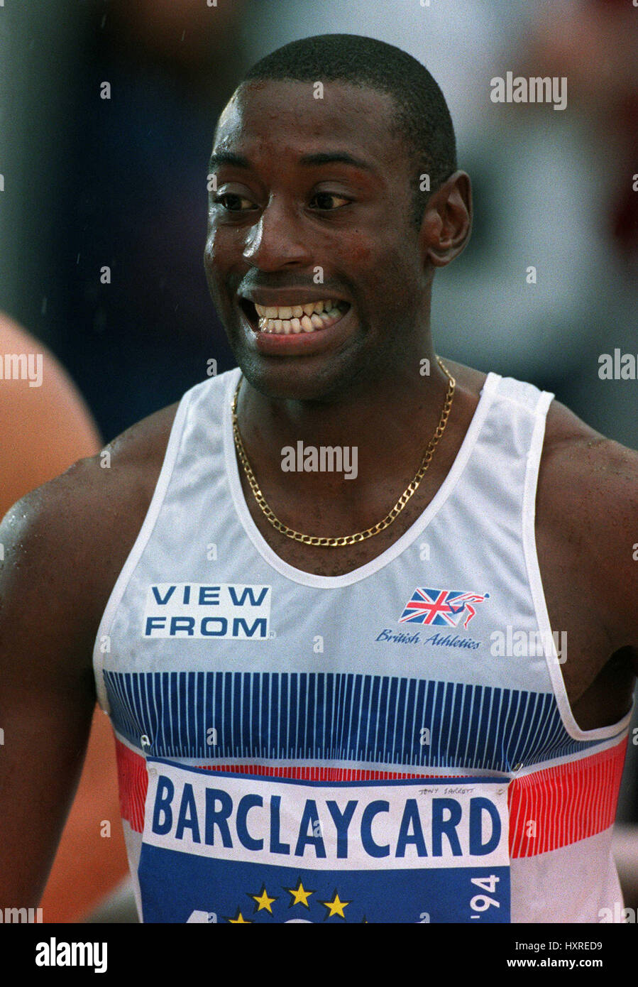 TONY JARRETT 110 METRE HURDLES 22 September 1994 Stock Photo - Alamy
