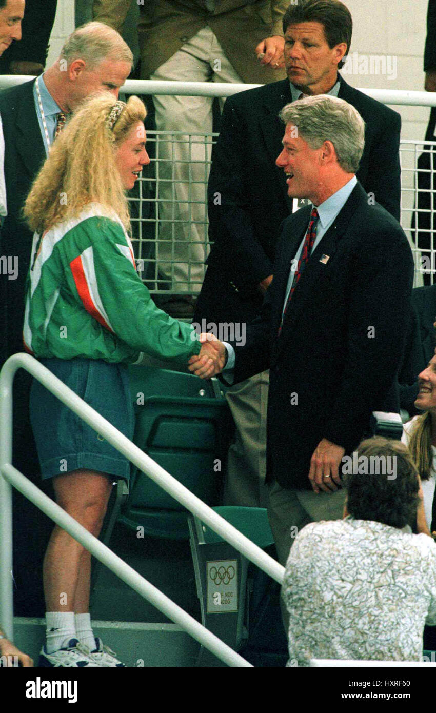 MICHELLE SMITH & BILL CLINTON SWIMMING ATLANTA 19 June 1996 Stock Photo ...