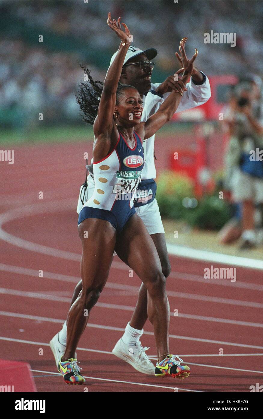 GAIL DEVERS 100 METRES ATLANTA 1996 01 August 1996 Stock Photo - Alamy