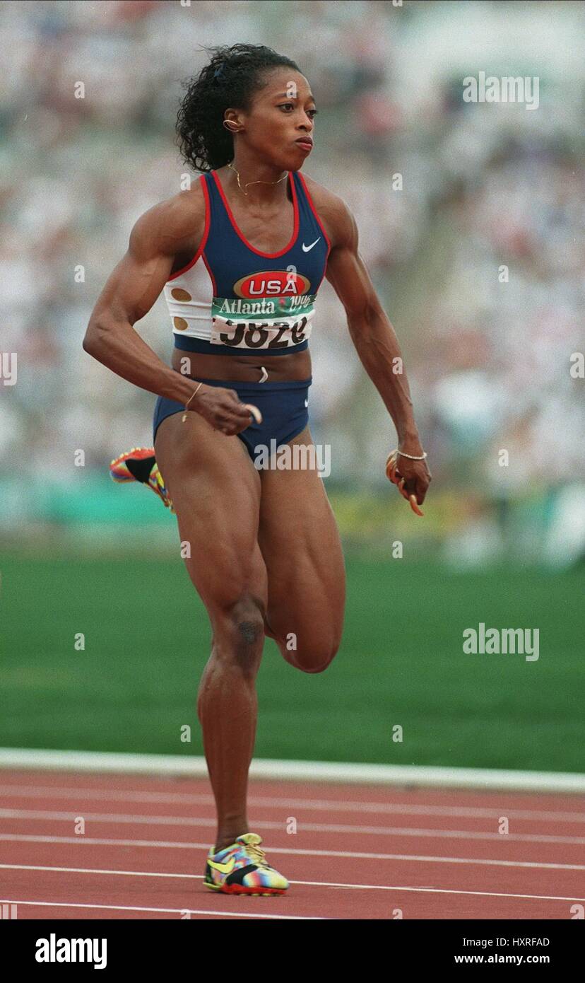 GAIL DEVERS 100 METRES ATLANTA 1996 04 August 1996 Stock Photo - Alamy