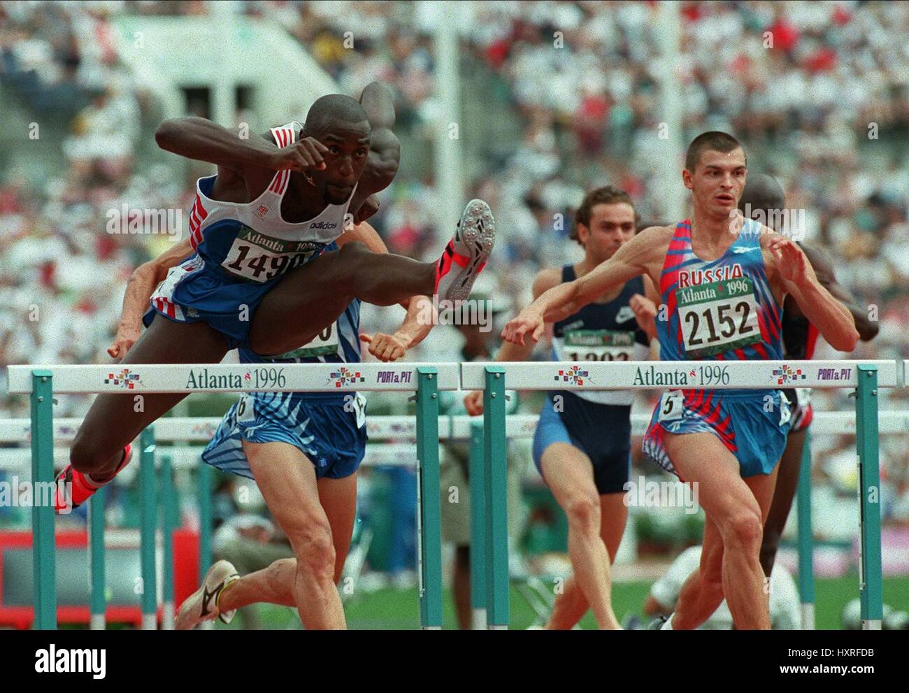TONY JARRETT 110 METRE HURDLES ATLANTA 1996 01 August 1996 Stock Photo ...
