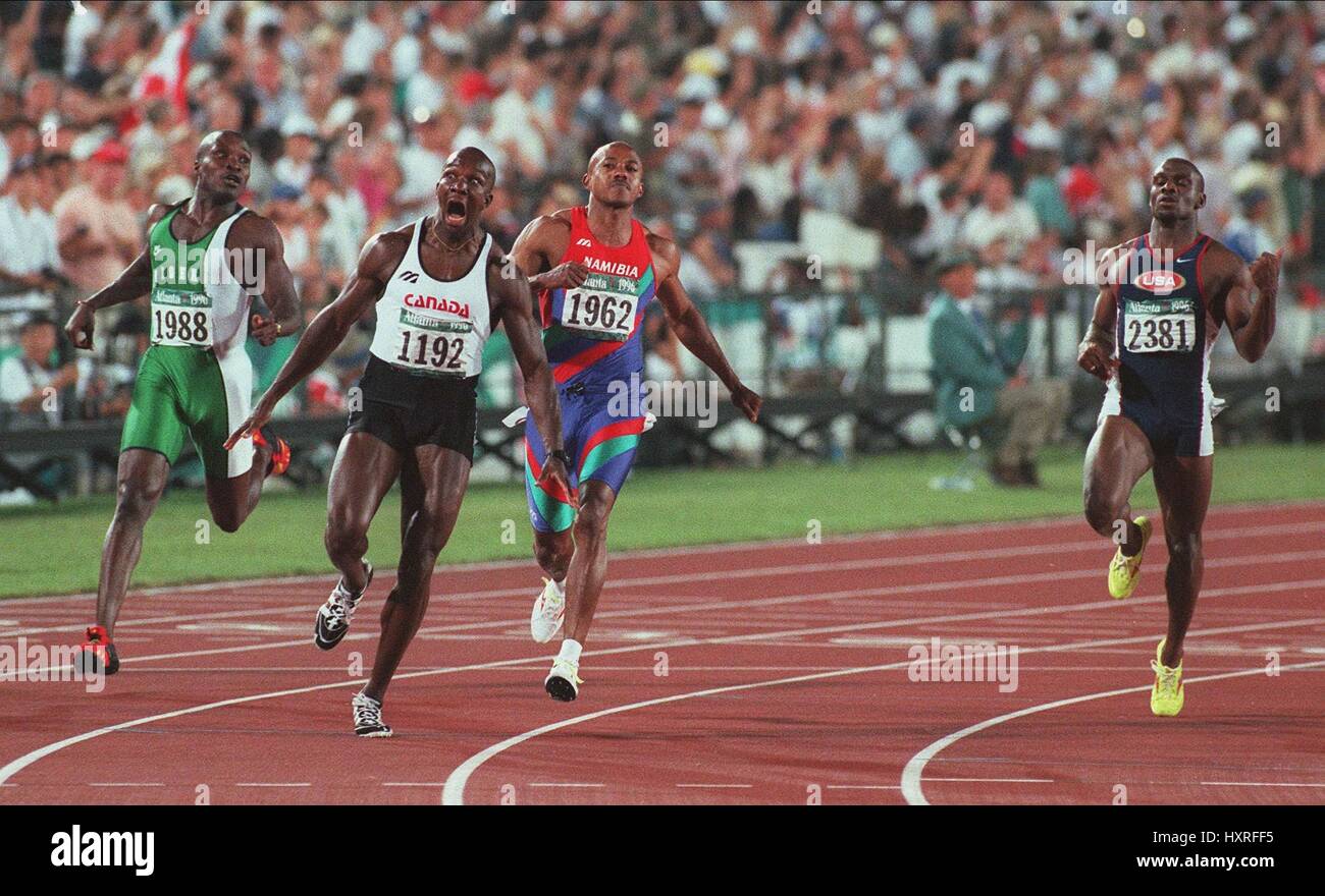 DONOVAN BAILEY WINS OLMPIC 100 METRES ATLANTA 01 August 1996 Stock ...