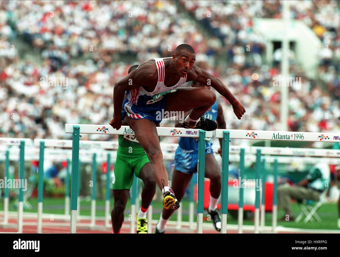 COLIN JACKSON 110 METRE HURDLES ATLANTA 1996 01 August 1996 Stock Photo ...