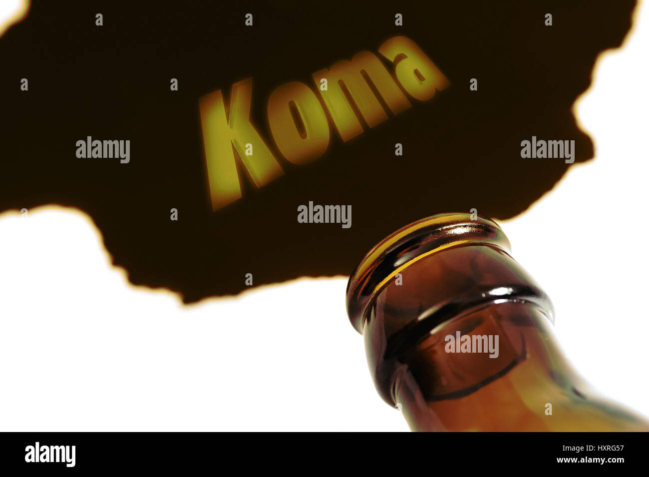 Tipped over beer bottle and beer puddle with stroke coma, coma drinking ...