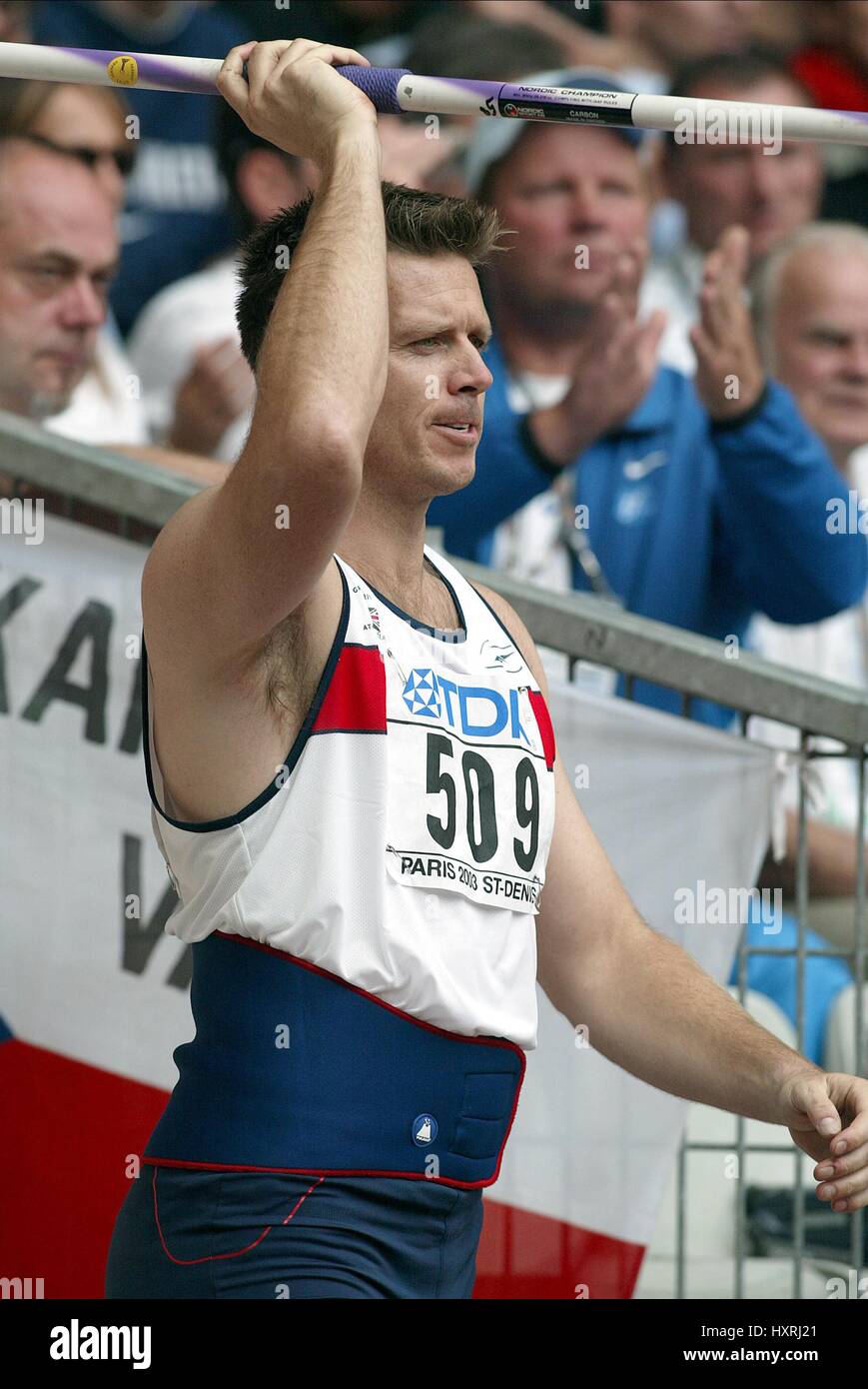 STEVE BACKLEY JAVELIN STADE DE FRANCE ST DENIS PARIS FRANCE 31 August ...