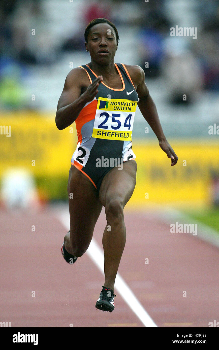 INGER MILLER 100 METRES DON VALLEY STADIUM SHEFFIELD 30 June 2002 Stock ...