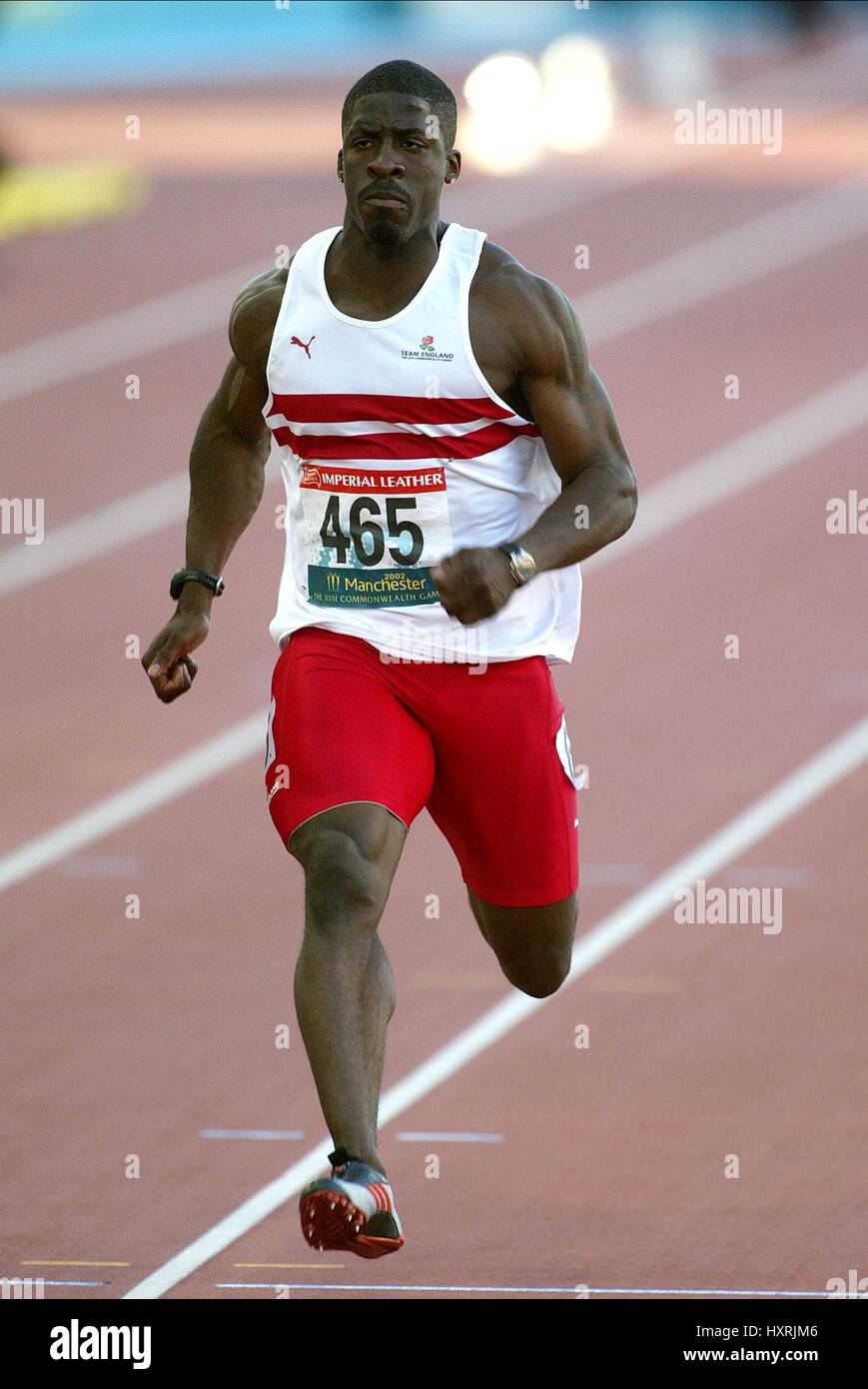 DWAIN CHAMBERS 100 METRES CITY OF MANCHESTER STADIUM MANCHESTER ENGLAND ...
