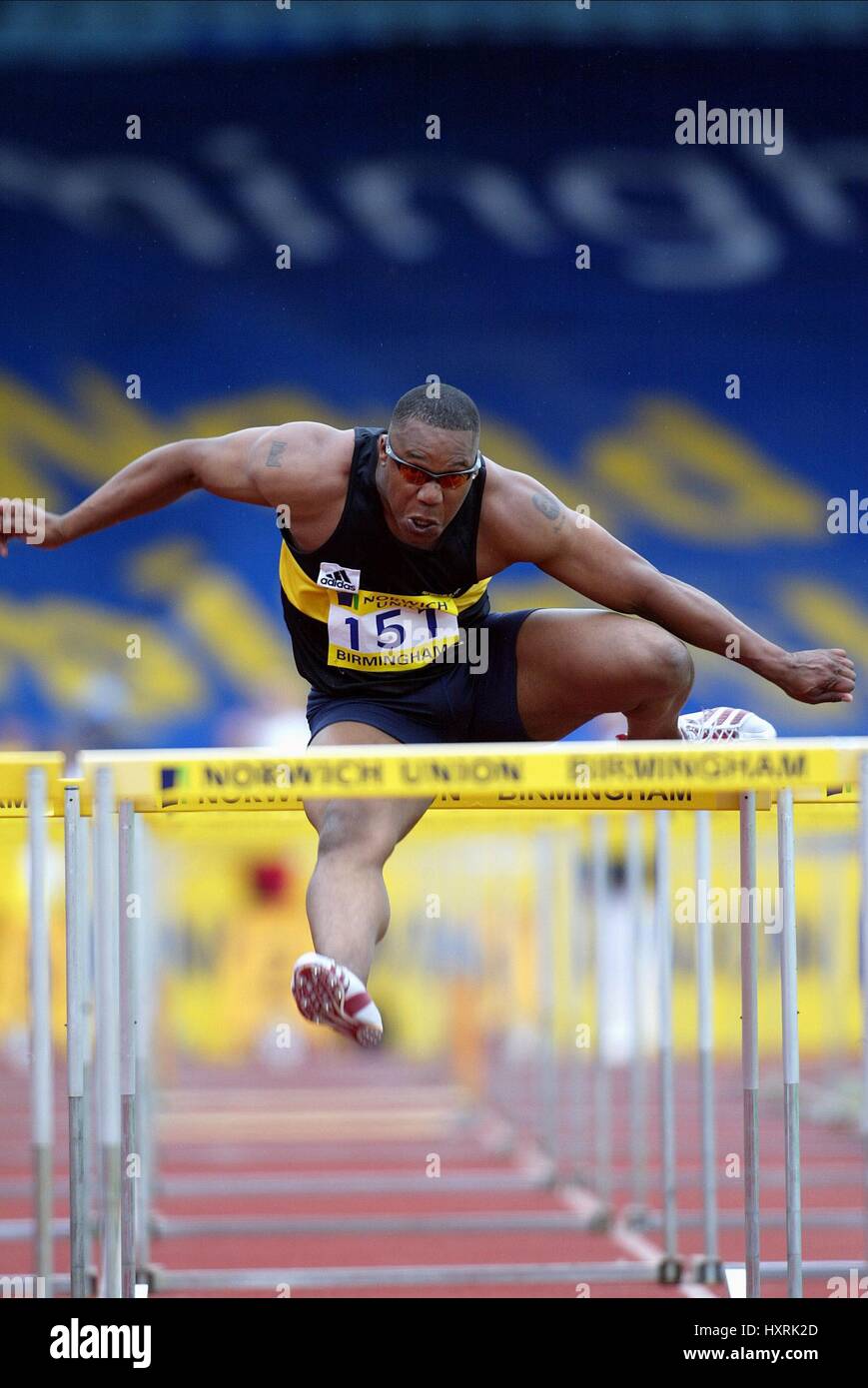 DAMIEN GREAVES 110 METRE HURDLES ALEXANDER STADIUM BIRMINGHAM ENGLAND ...