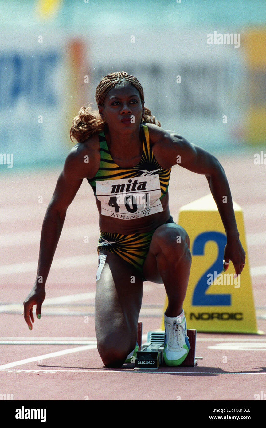 MERLENE OTTEY 200 METRES ATHENS 15 August 1997 Stock Photo - Alamy
