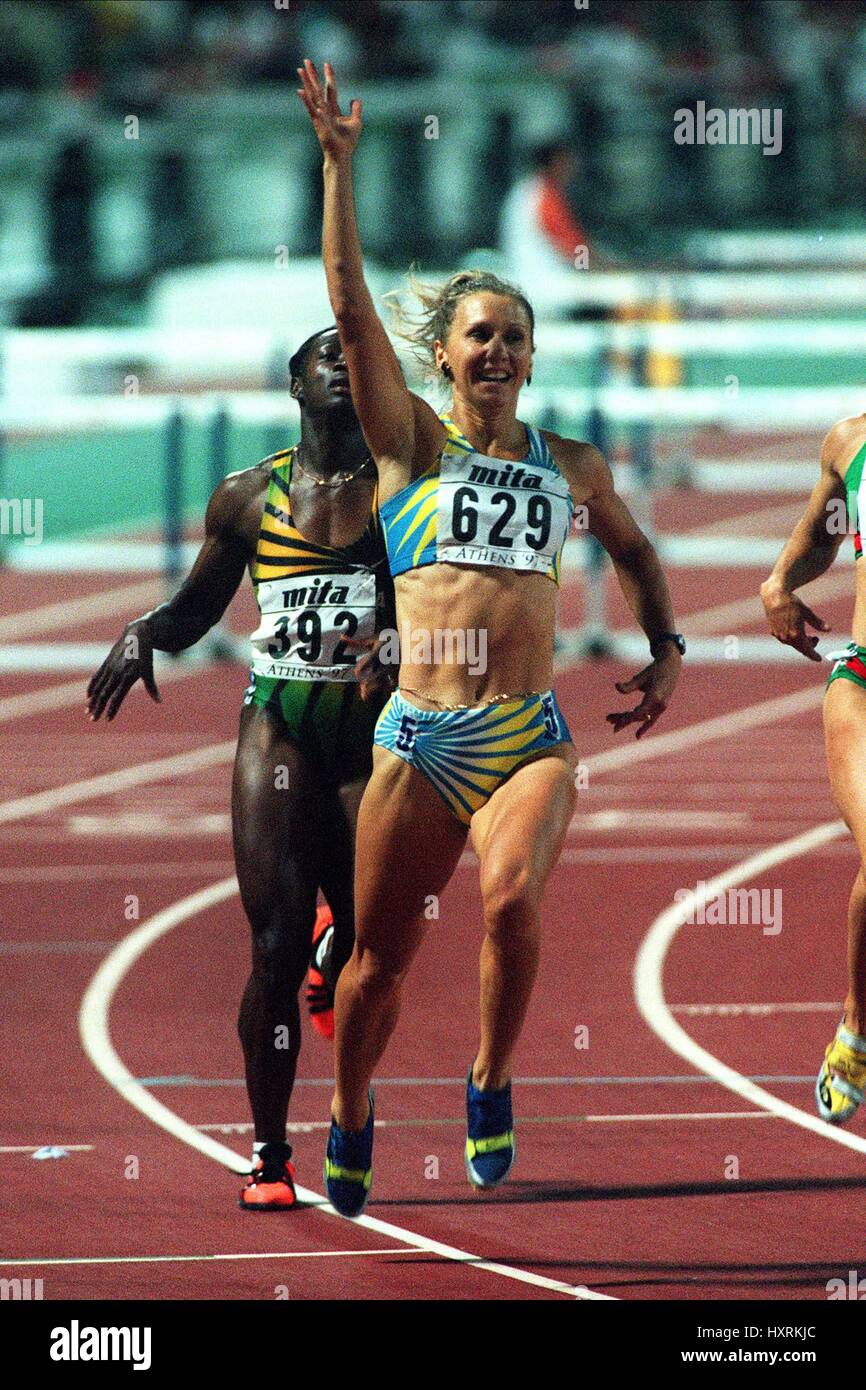 LUDMILA ENGQUIST 100 METRE HURDLES 18 August 1997 Stock Photo - Alamy