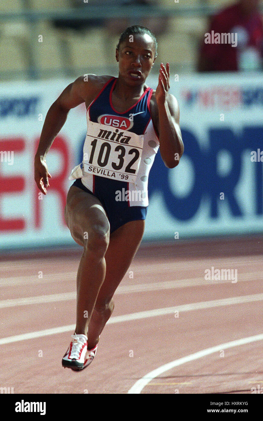 INGER MILLER 200 METRES 24 August 1999 Stock Photo - Alamy