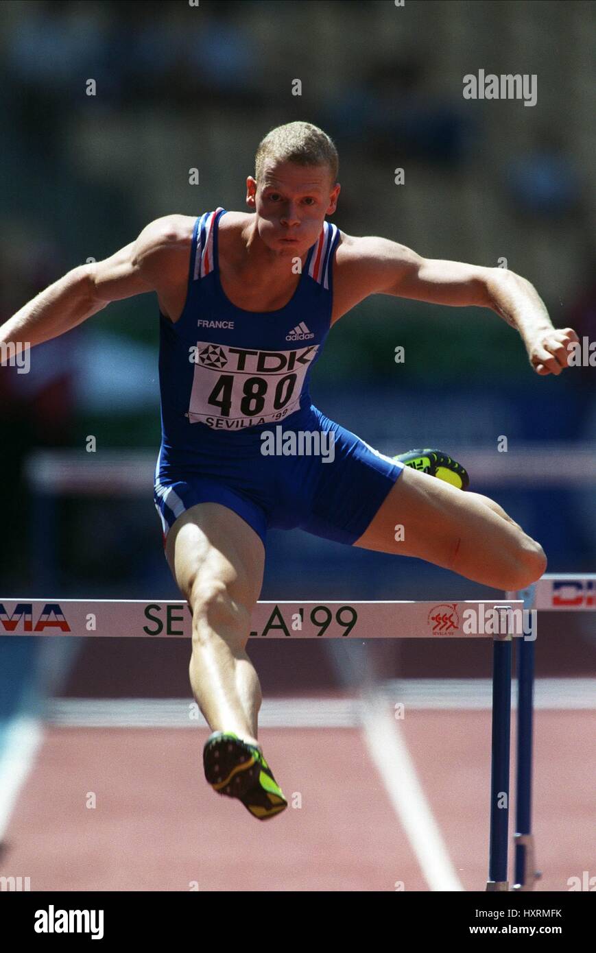LAURENT JEAN 400 METRE HURDLES 24 August 1999 Stock Photo - Alamy