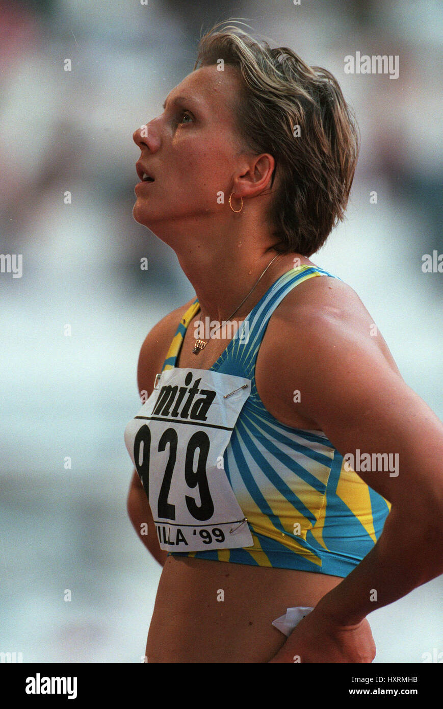 LUDMILA ENGQUIST 100 METRE HURDLES 26 August 1999 Stock Photo - Alamy
