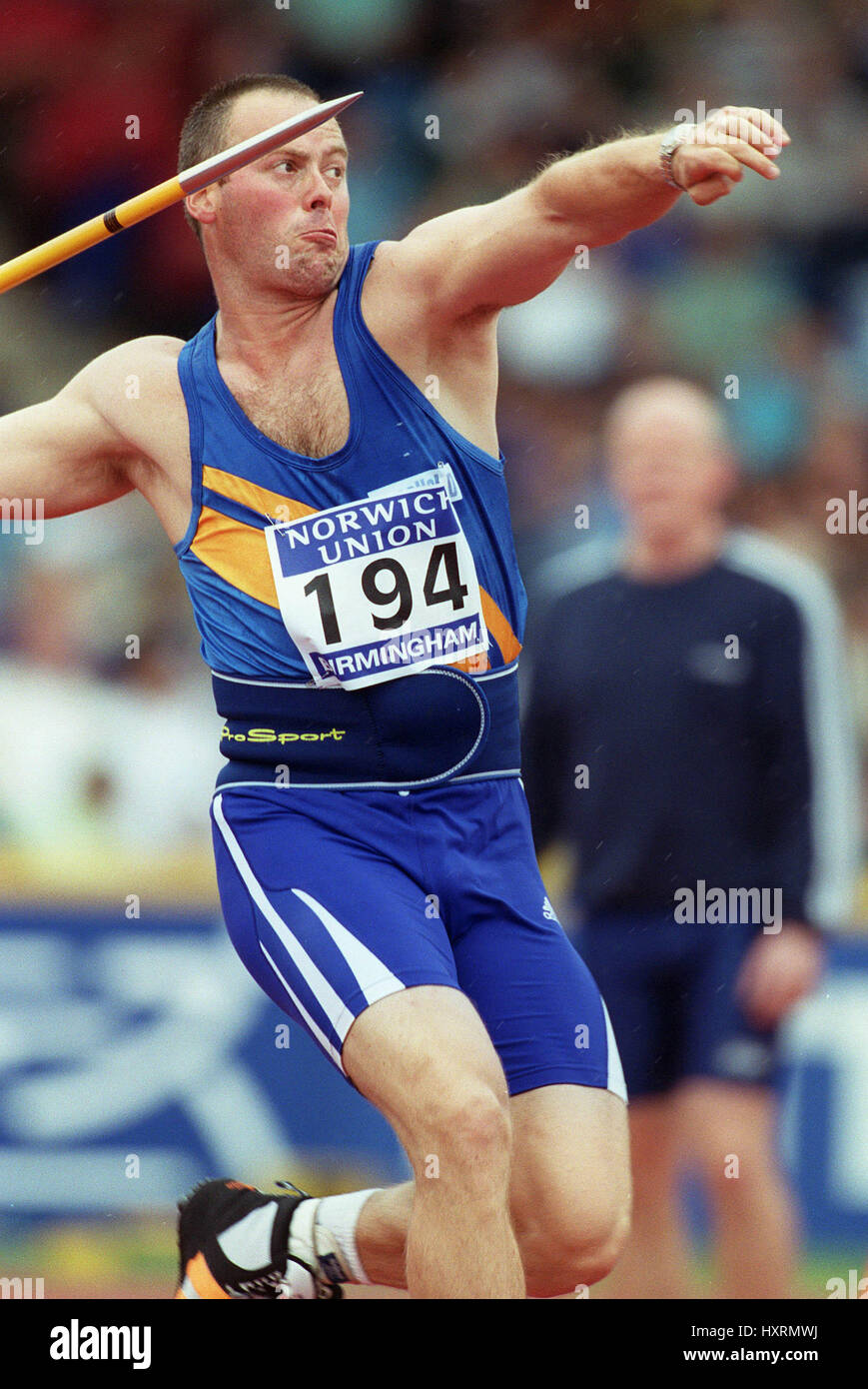 MICK HILL JAVELIN BIRMINGHAM ALEXANDER STADIUM BIRMINGHAM 12 August ...